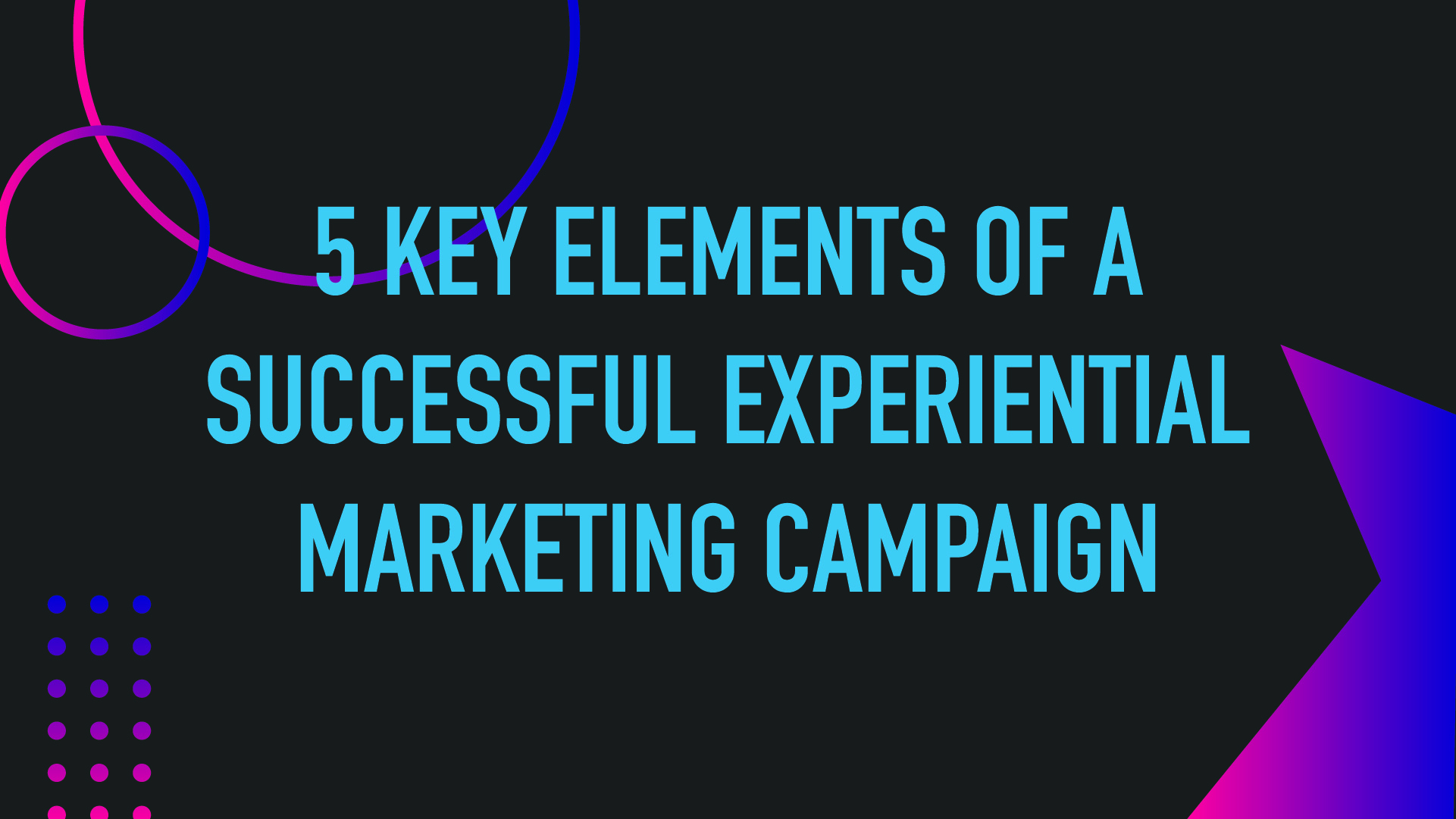 5 Key Elements of a Successful Experiential Marketing Campaign
